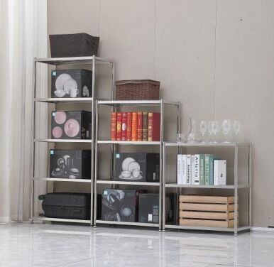 stainless steel column multi layers shelf
